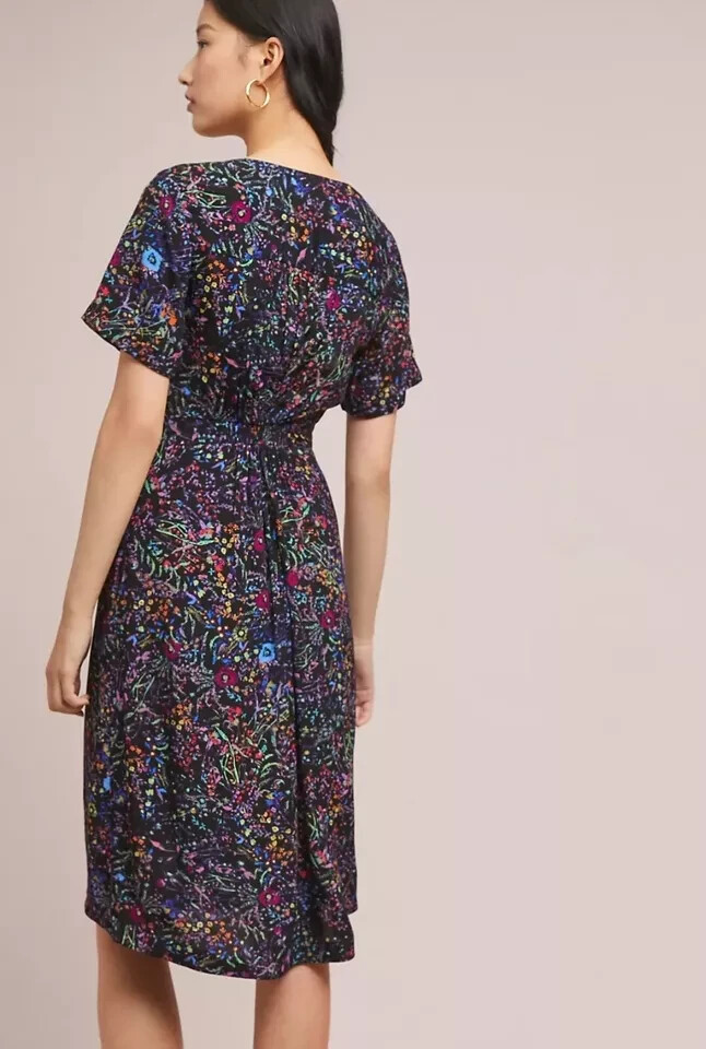 EUC -Anthropologie Maeve Morgan Dress Wrap Dress in Floral Animal Print ...