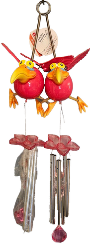 Exhart WindyWing Song Bird Red DoDo Hanging Wind Chimes Pink Red Lot 2 ...