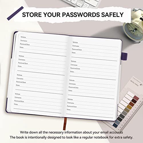 Password Book with Pen Loop, Password Keeper, A5 Size 8.3"x6" Password ...