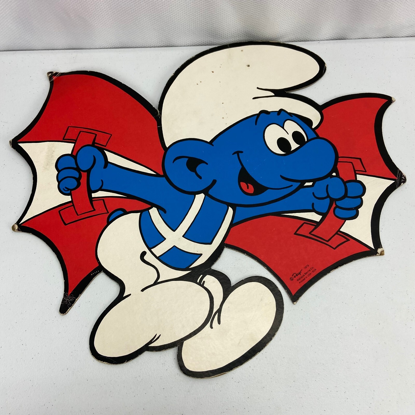 1979 80's Vintage Smurfs Flying Figure Hanging Store Display Peyo USA ...