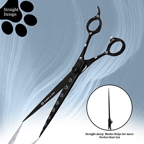 Professional Dog Grooming Scissors/Shears Straight with Paw Prints for ...