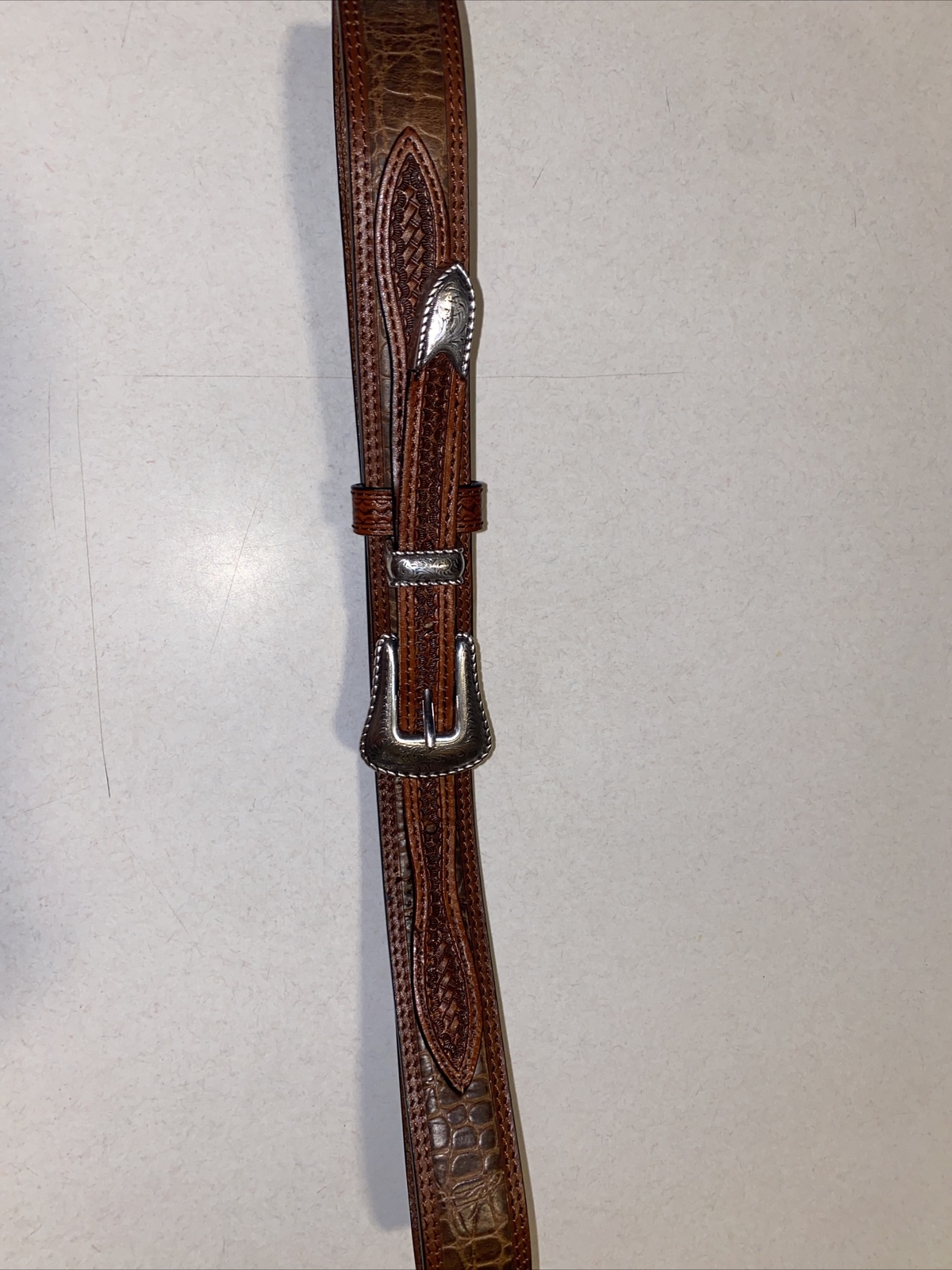 1996 Vintage 3D Belt Company Western leather belt Han… - Gem