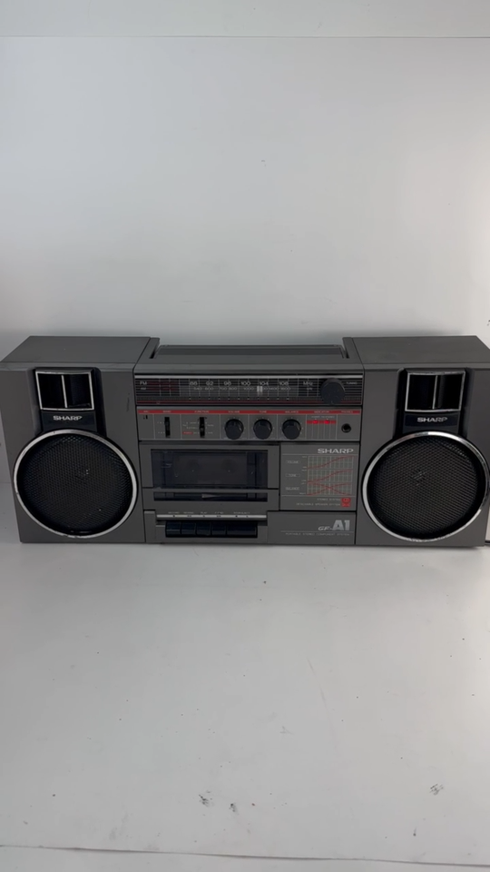Sharp GF A1 Portable Stereo Boombox Cassette Radio Vintage Working | eBay UK