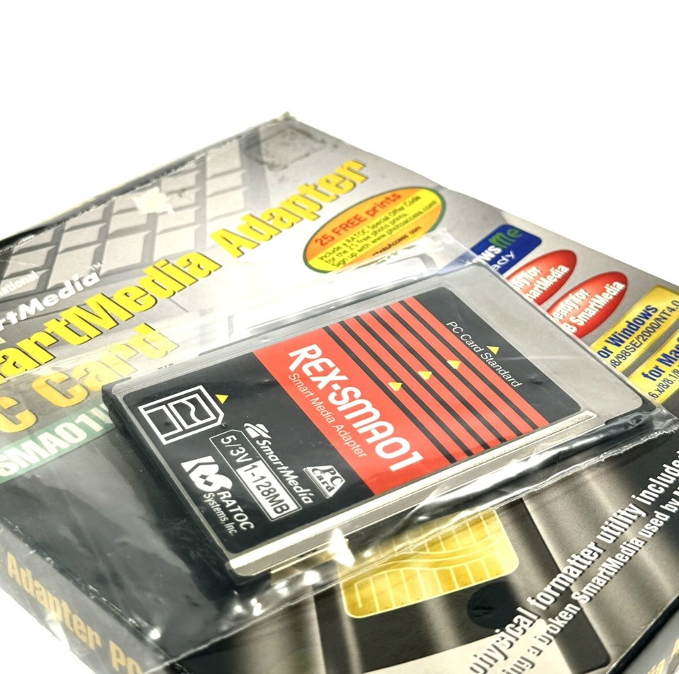 Ratoc SmartMedia PC Card Adapter PCMCIA Adapter SMA01U 3.3V & 5V (New ...