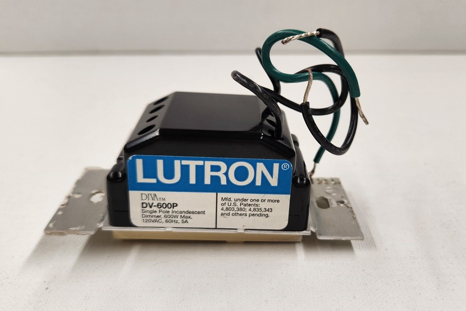 Lutron DV-600P Single-Pole Dimmer Wall Light Switch - Ivory, Glossy ...