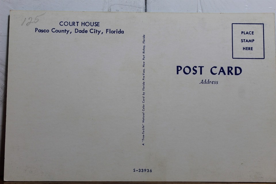 Florida FL Dade City Pasco County Court House Postcard Old Vintage Card ...