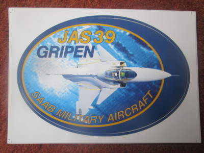 AUTOCOLLANT STICKER SAAB JAS 39 GRIPEN ROYAL SWEDISH AIR FORCE WITH NO ...