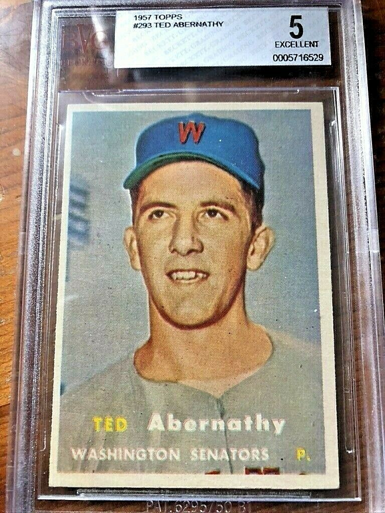 1957 Topps Baseball Card #293 Ted Abernathy BVG 5 | eBay