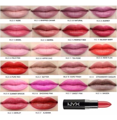 Nyx Matte Lipstick Swatches Sierra