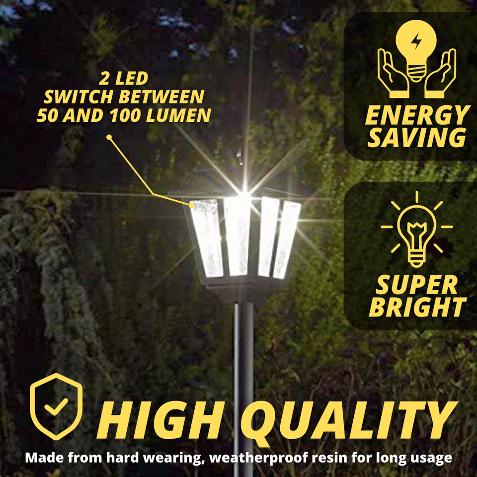 Solar Victorian Style LED Lamp Post Bright 100L Outdoor Light Garden ...