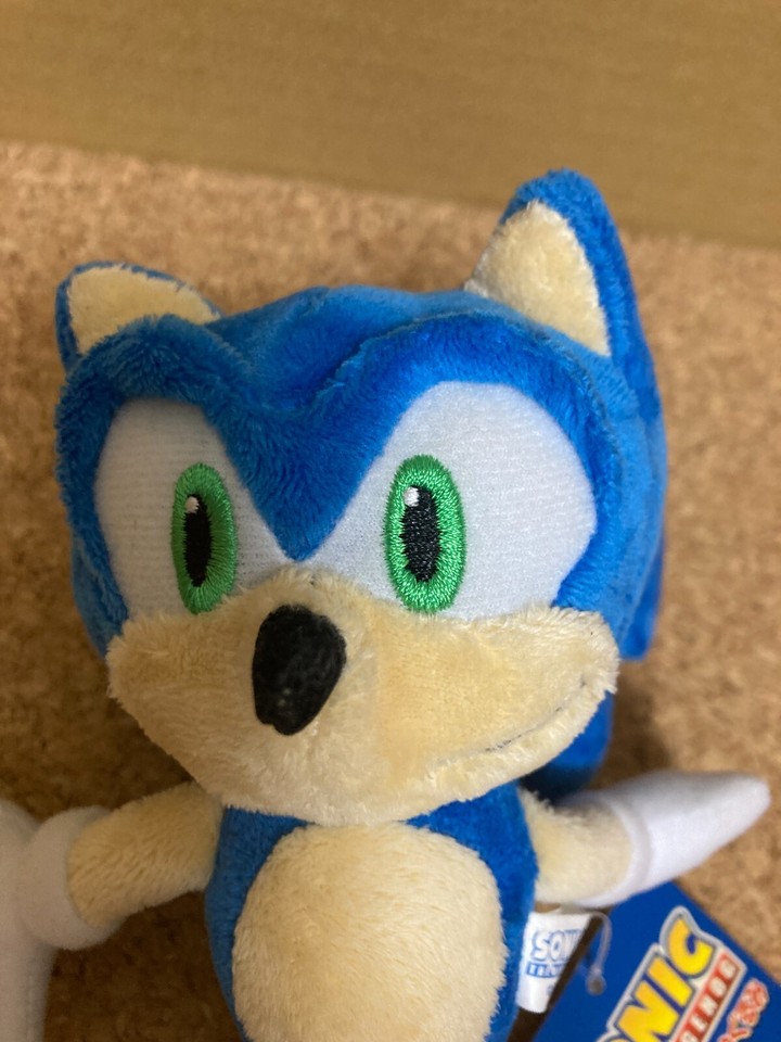 SEGA Sonic Plush Toy Sonic S 18cm Rare Sanei Japan Used with Paper Tags ...