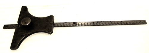 LS Starrett 6 inch depth gauge No 237 No. 112 Rad Rule Made in Athol ...