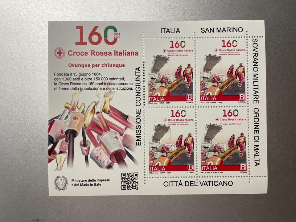 2024 Foglietti Croce Rossa Italiana Congiunta Italia Vaticano SMOM e ...