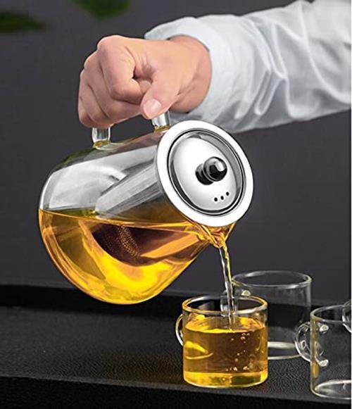 Glass Teapot with Removable Infuser, Stovetop Safe Tea Kettle, Tea ...