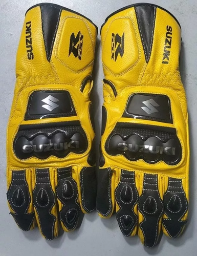 Suzuki GSXR Motorcycle Motorbike Racing Leather Gloves MOTOGP Race ...