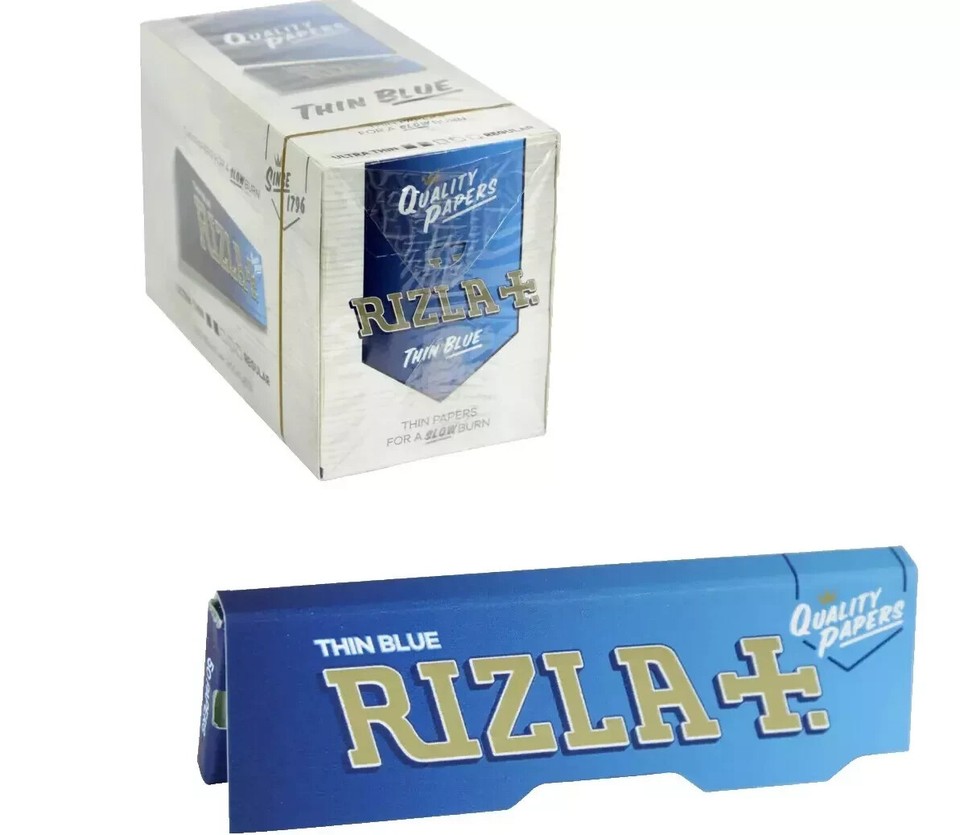 Rizla BLUE Regular Original Small Rolling Papers Packs, 50/100 GENUINE ...