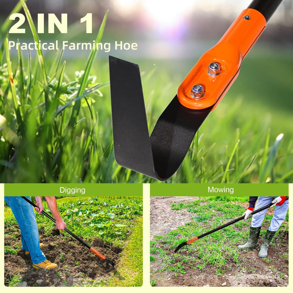 L Shaped Garden Hoe Tool, 70.9Inch Heavy Duty Manual Crevice Weeding ...
