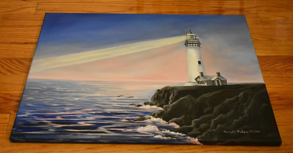 Pigeon Point Lighthouse Oil Painting Original Artist Signed and Sold 20 ...