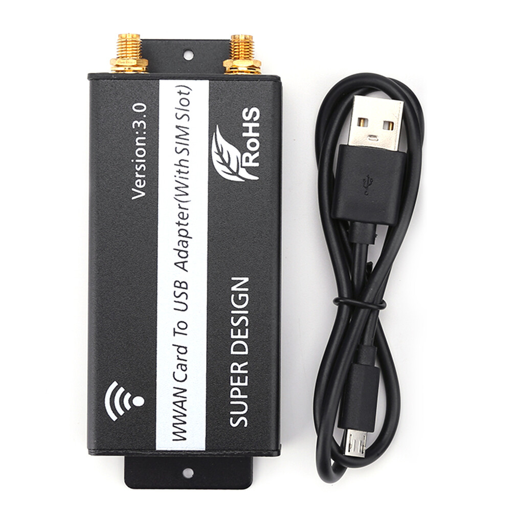 Mini PCI-E Wireless Card to USB Adapter with SIM Slot for WWAN/LTE ...