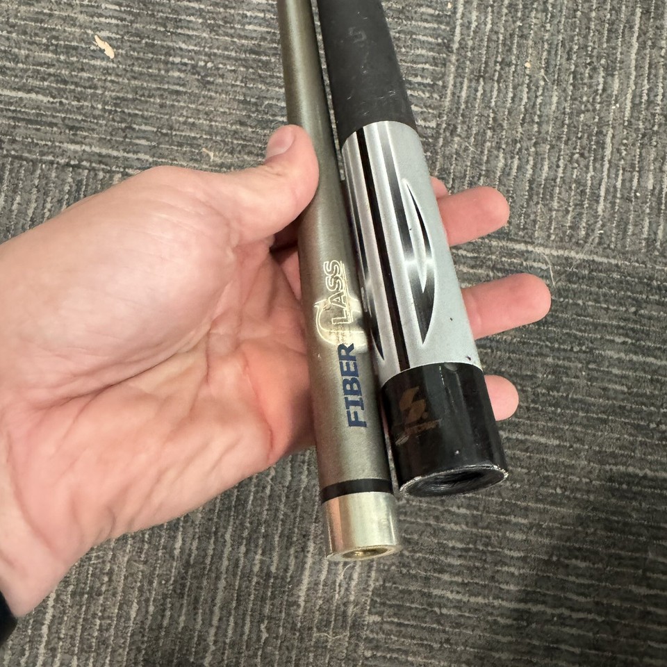 Sportcraft Fiberglass Billiard 2 pc Pool Cue Stick Silver Black 19oz ...