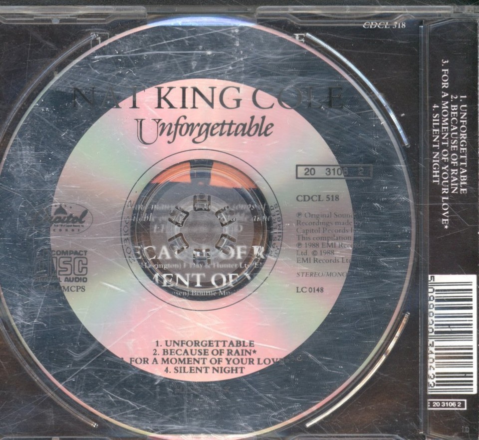 Nat King Cole Unforgettable CD UK Capitol 1988 single CDCL518 | eBay