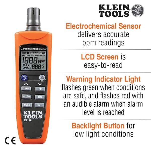 Klein Tools Carbon Monoxide Tester and Detector with Exposure Limit ...