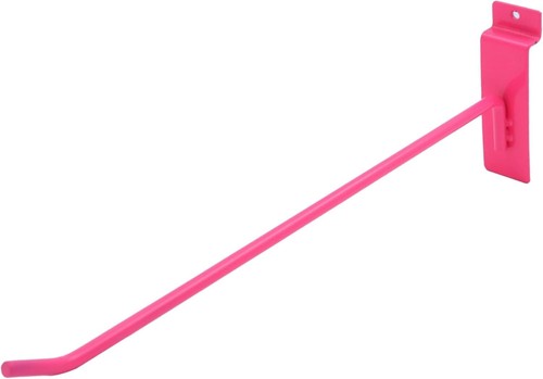100 10" Slatwall Hooks Hot Pink Peg Slat Wall Retail Display 6mm Tubing ...