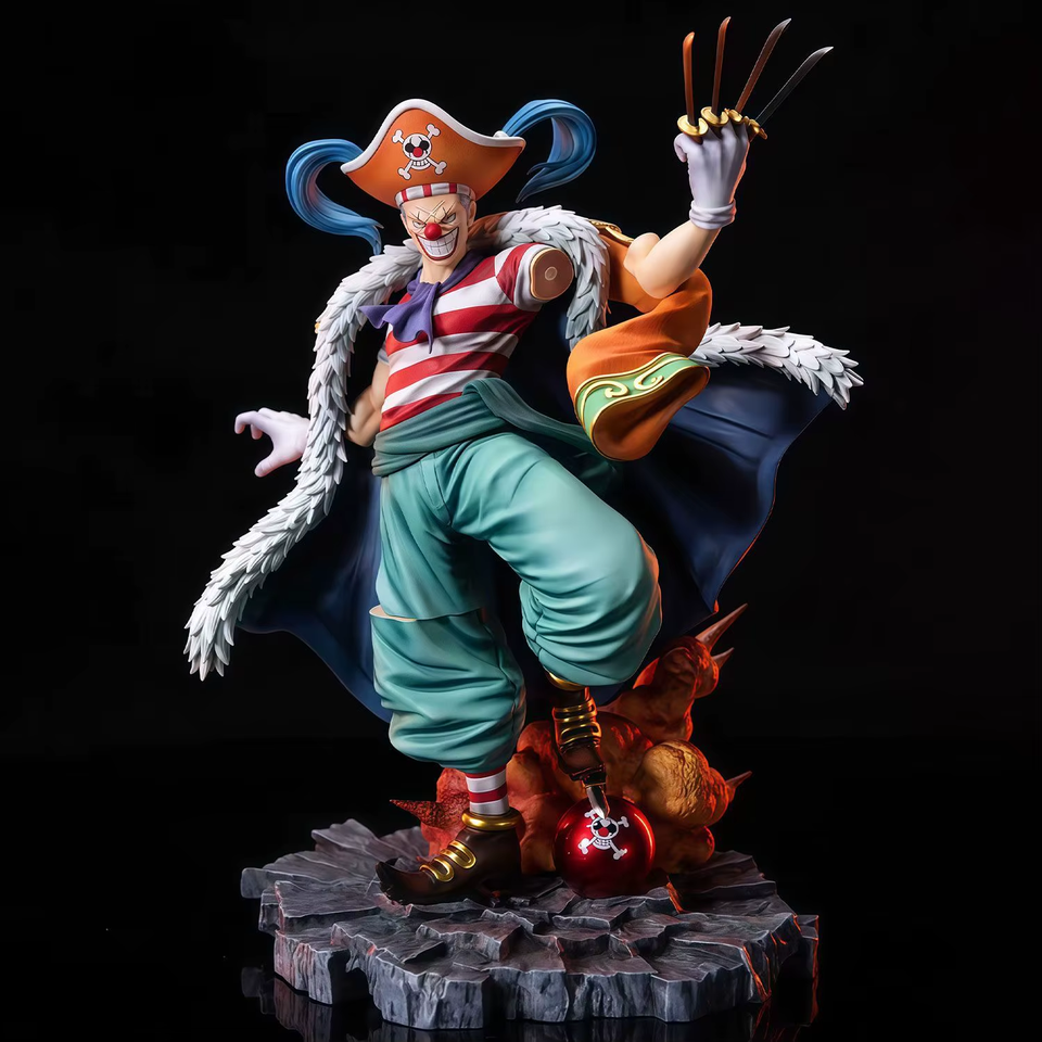 24cm One Piece Buggy Four Emperor Model Statue Anime Figure Collectible ...