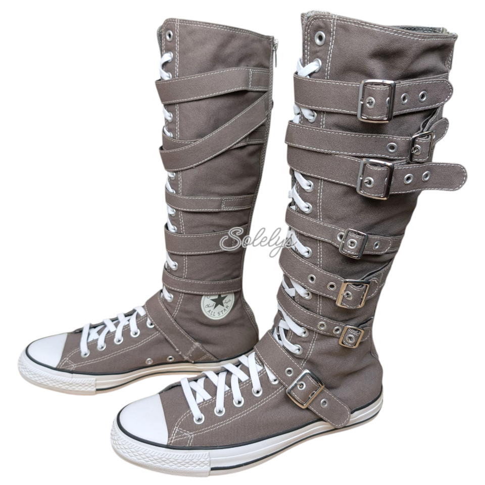 Converse 2012 XXHI 7 Strap Buckle Zipper Knee High Sneaker Boot M9.5 ...