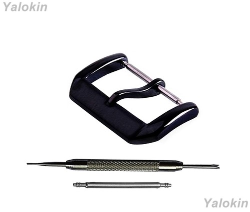 Black Color 14mm Elegant Polished Buckle Set for Watch Bands Straps ...