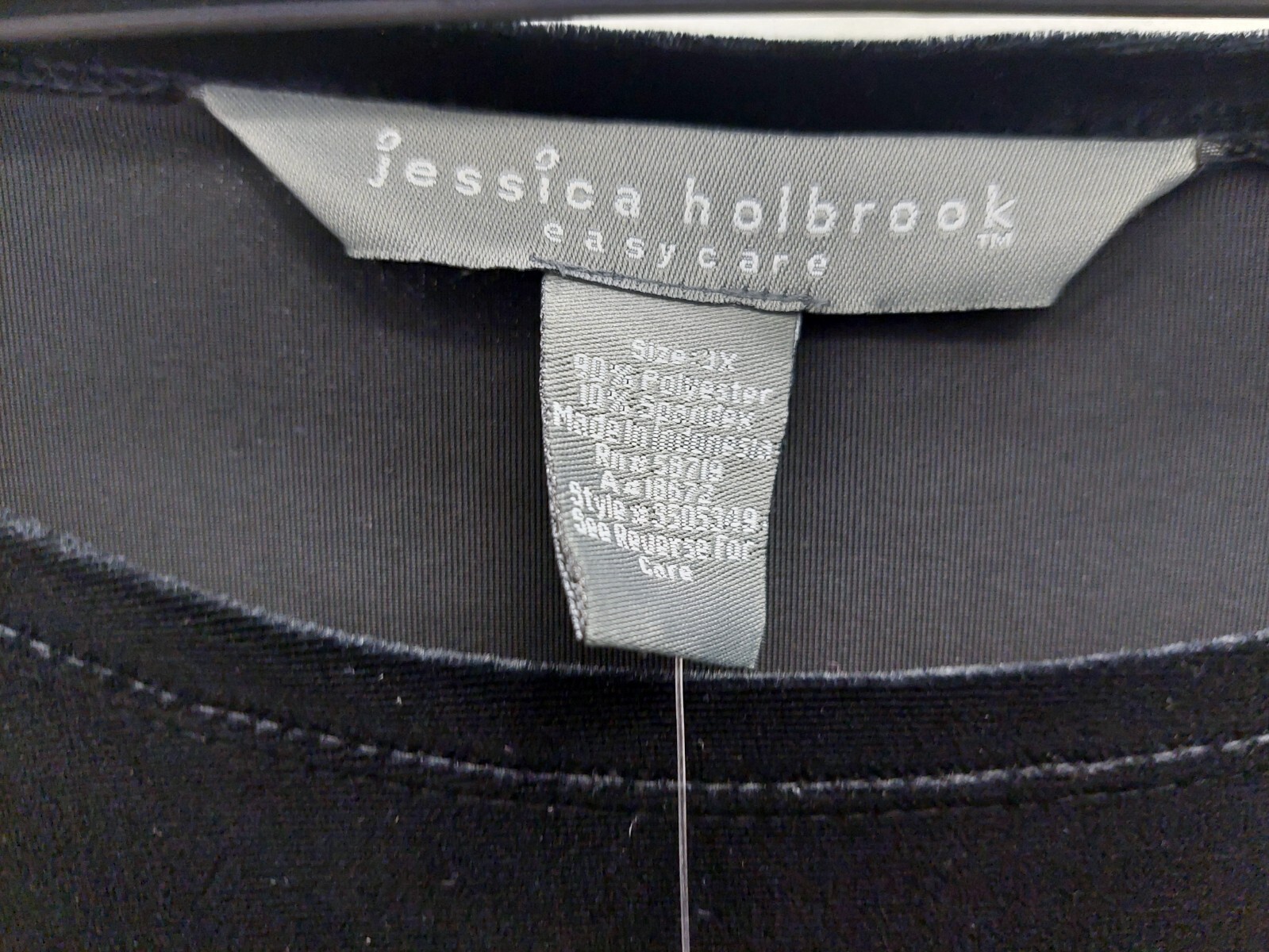 Jessica Holbrook QVC Velour Shirt Top 1/2 Sleeve Black Size 3X | eBay