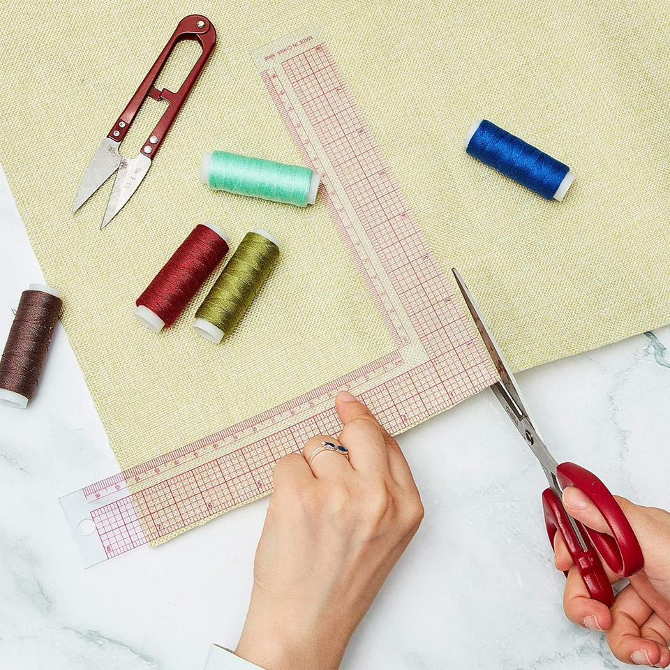 4 Pieces Plastic Sewing Ruler L Shaped Ruler Right Angle Ruler Sewing ...