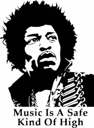 Jimi Hendrix Quote Music Legend Wall Car Truck Window Vinyl Sticker