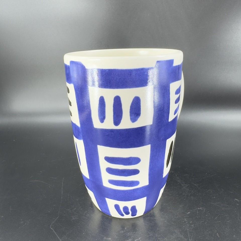 Crafted by Wainwright Pompeii White Blue Gold Tall Coffee Mug Cup ...