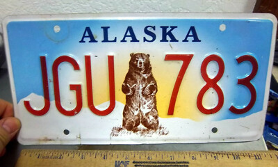 Alaska License Plate reissue Kodiak bear style plate, 2015 issue JGU ...