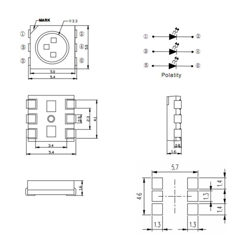 LED 3528 5050 SMD PLCC-2 PLCC-6 LEDs 10 20 50 100 Stück Set und 9 ...
