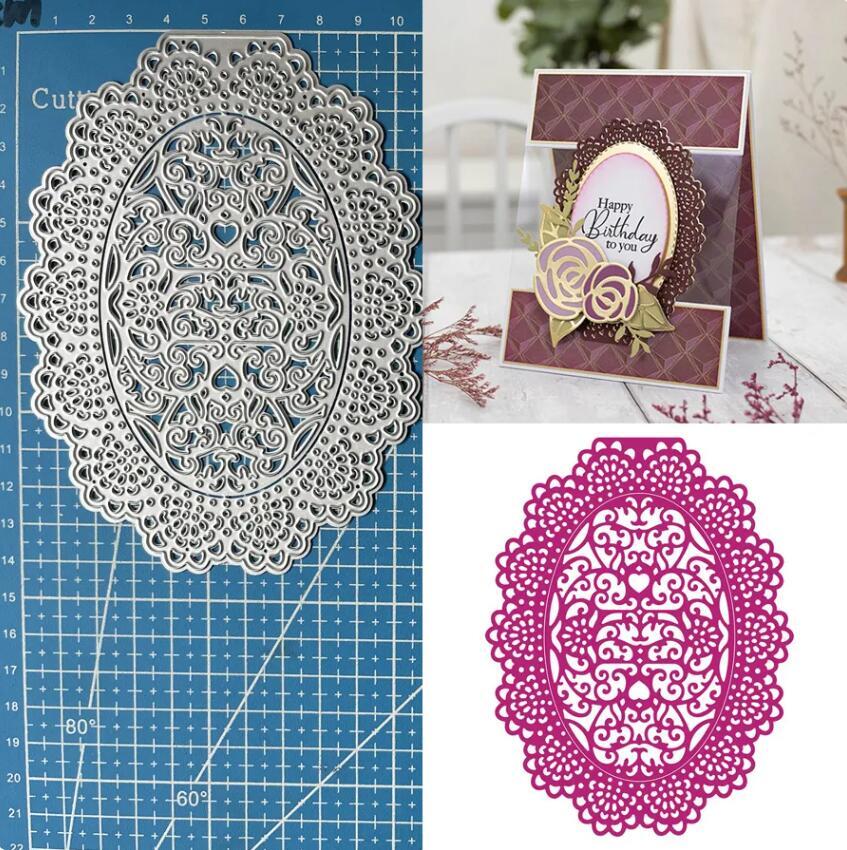 Lace Frame Metal Cutting Dies Stencil DIY Scrapbooking Paper Card Mold ...