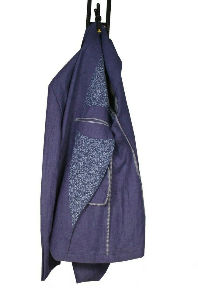 Men's Jacket 100% Linen,2 Button,2 Side Vent,Patch Pocket ,Soft ...
