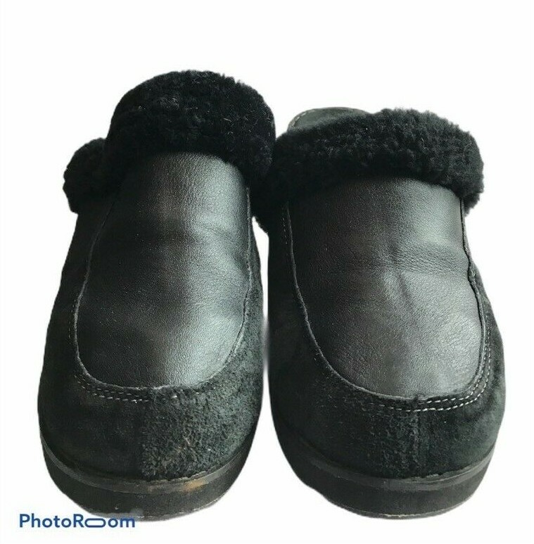 Aussie Dogs Womens Clog Heels Shoes Black Slip On Rou… - Gem