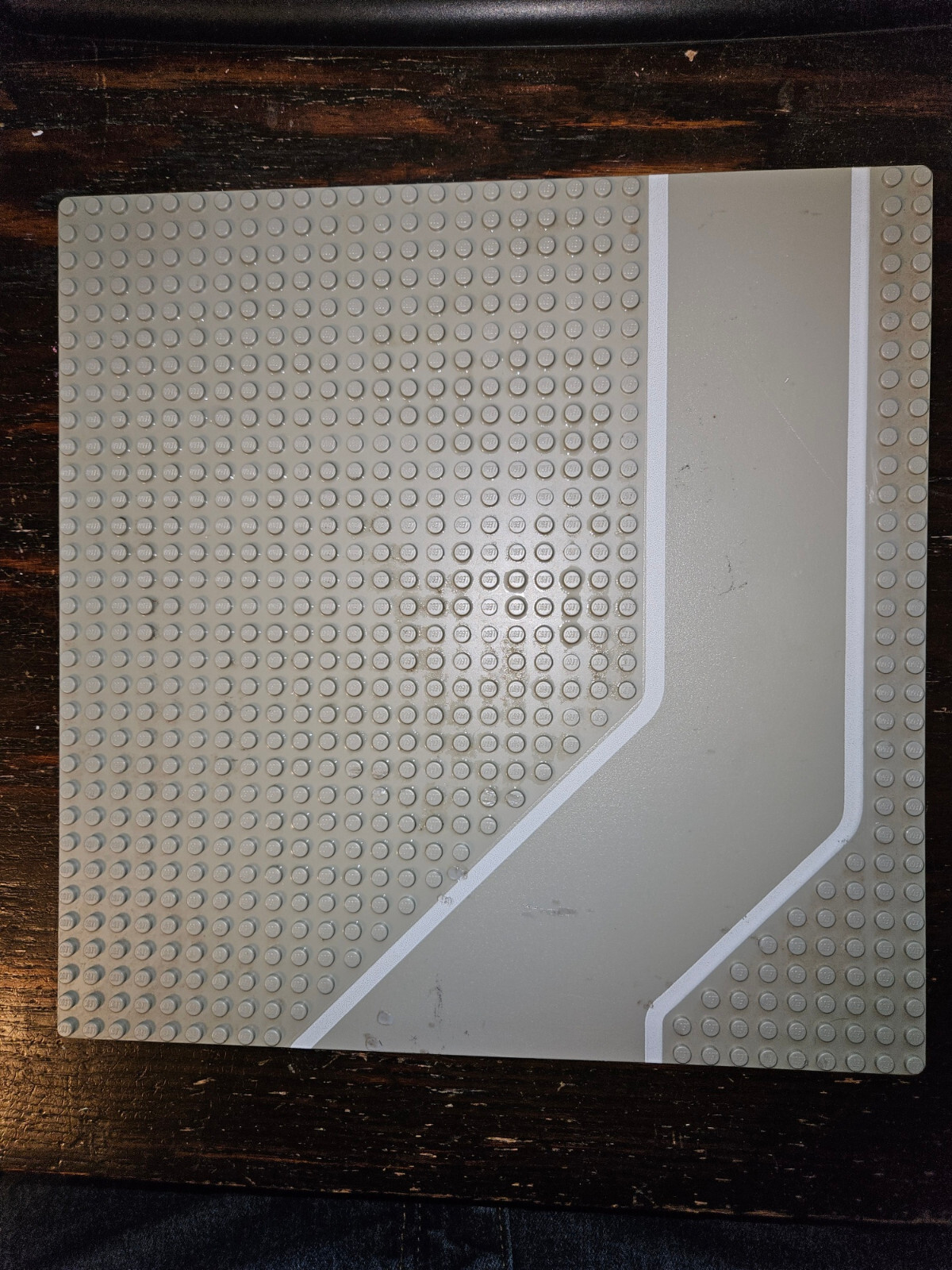 Lego - Gray 32 x 32 Base Plate With Driveway In Gray Pattern, Part 6386 ...