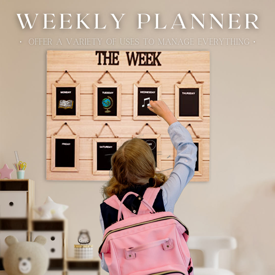 Weekly Home Planner Chalkboard 7 Day Hanging Wall Wooden Memo Home ...