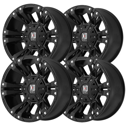 (4) XD Series XD822 Monster 2 17x9 5x5.5"/5x150 -12mm Matte Black ...