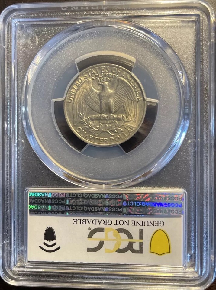 1983-P Washington Quarter Error Missing Obverse Clad Layer PCGS Genuine ...