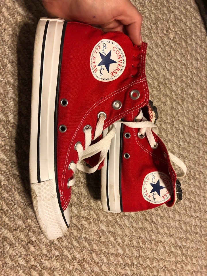 Authentic Pyramid Studs Converse All Star Red Chuck Taylor Hi High Top ...