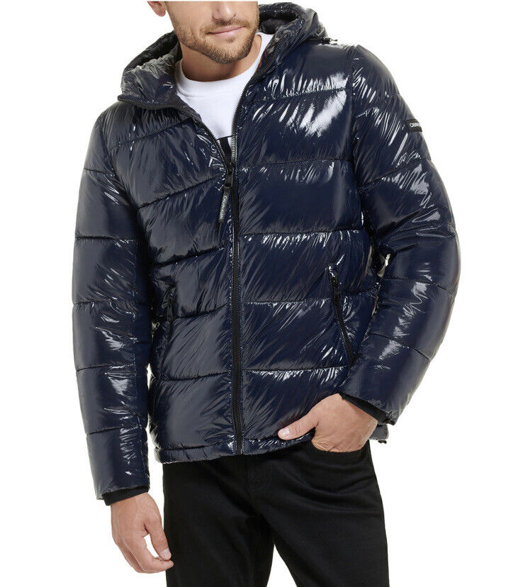 NWT! Calvin Klein High Shine Hooded Men's Medium Puffer NWT! Calvin Klein High Shine Hooded Men's Medium Puffer