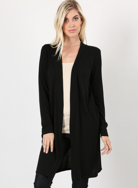 NEW Plus Size Open Front Long Duster Cardigan Sweater w/Side Pockets-XL ...