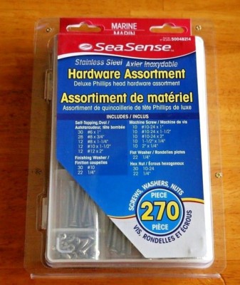 Sea Sense 50048214 270 Piece Marine Stainless Steel Hardware Assortment ...