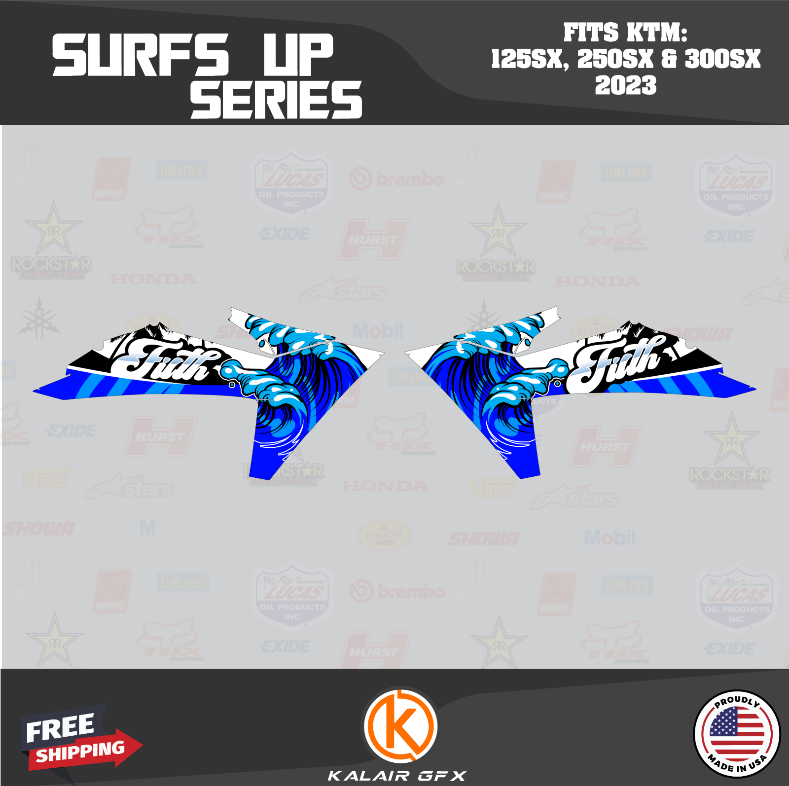 Graphics Kit for KTM MX 2-stroke 125SX 250SX & 300SX 2023 SurfsUp ...