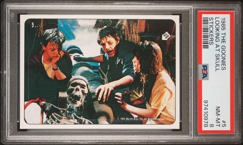 1985 Topps THE GOONIES Stickers "LOOKING AT SKULL" #5 NM-MT PSA 8 {Pop ...