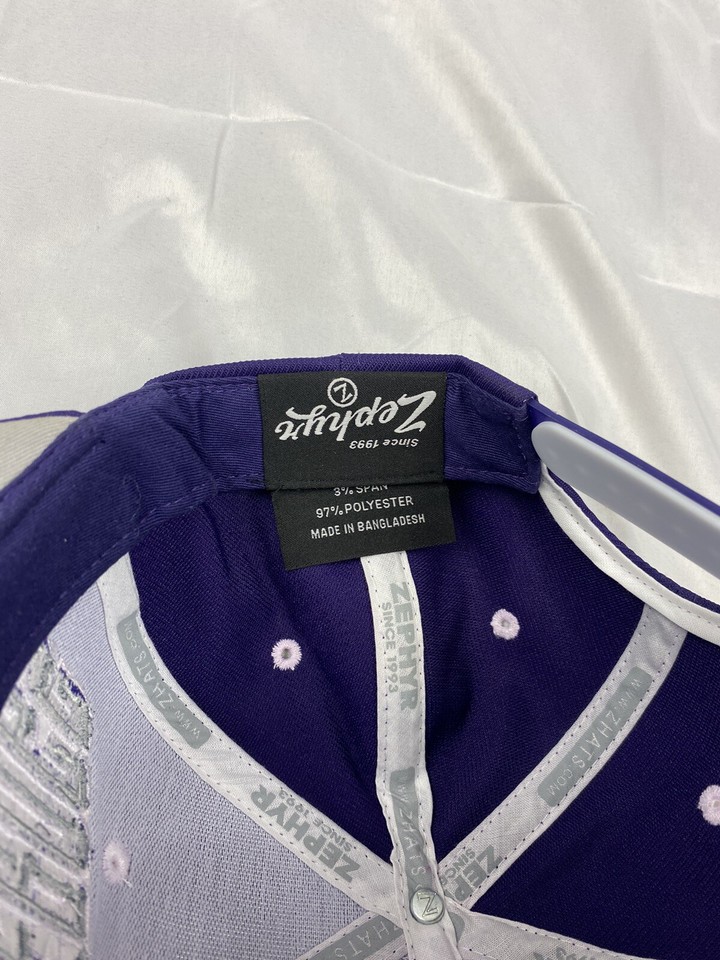 VINTAGE TCU Horned Frogs Hat Cap Snap Back White & Purple Embroidered ...